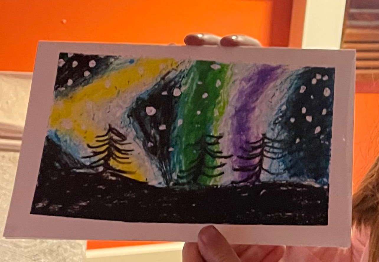 Aurora Borealis (Northern Lights) in Oil Pastels! Holiday / Christmas ...